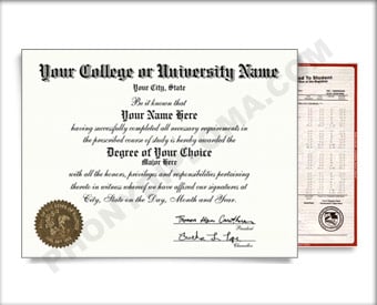 Fake USA College or University Diploma and Transcripts - Straight Name ...