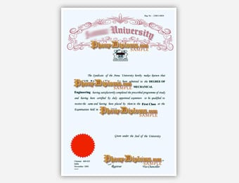 Fake Diploma Samples from India