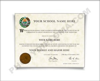 Fake Diploma from Uzbekistan University
